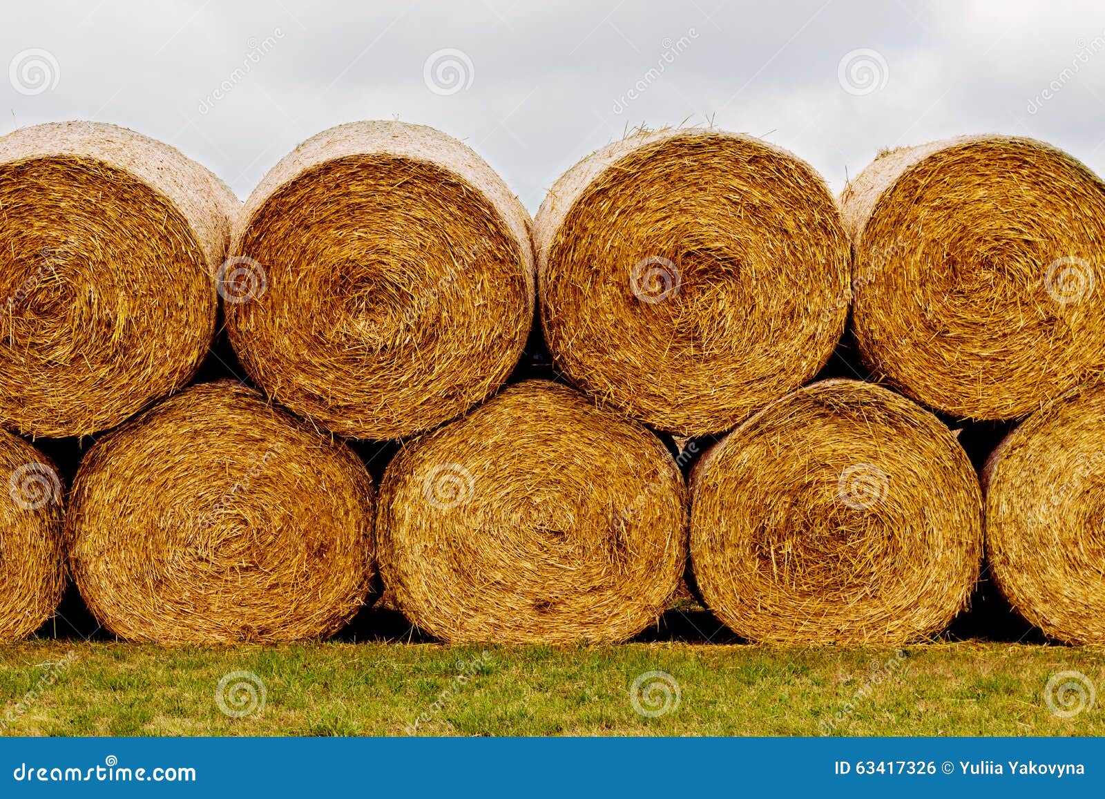 Hay Bales on the Field after Harvest. Stock Photo - Image of bales ...