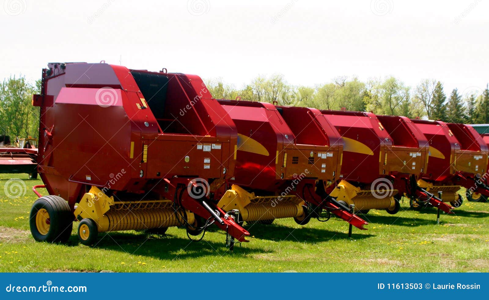 Hay baling machinery stock image. Image of iron, farmstead - 11613503