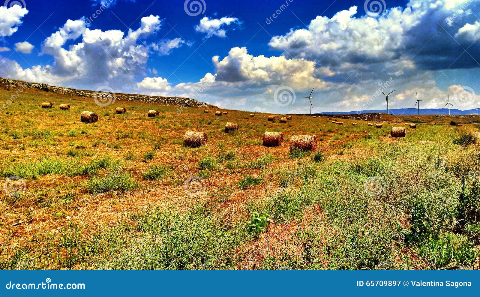 Hay ball stock image. Image of countryside, cloud, june - 65709897