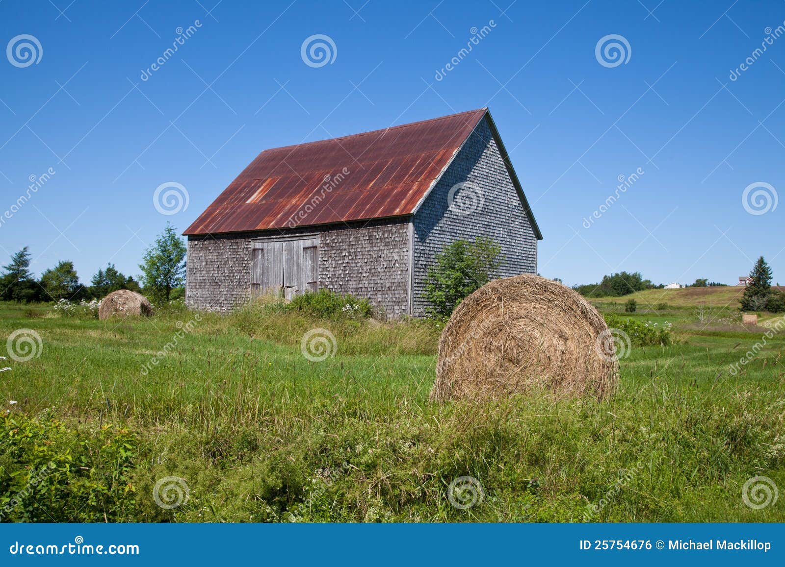 Hay Barn stock photo. Image of roll, shingles, roof, wood - 25754676
