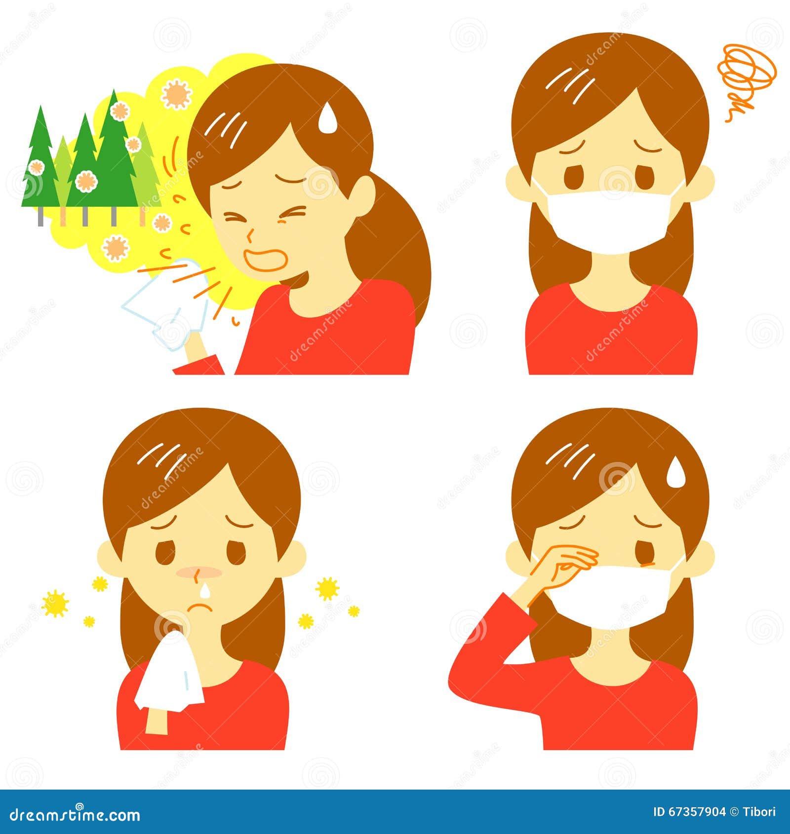 Hay Fever Cedar Pollen Allergy Stock Vector - Illustration of ...