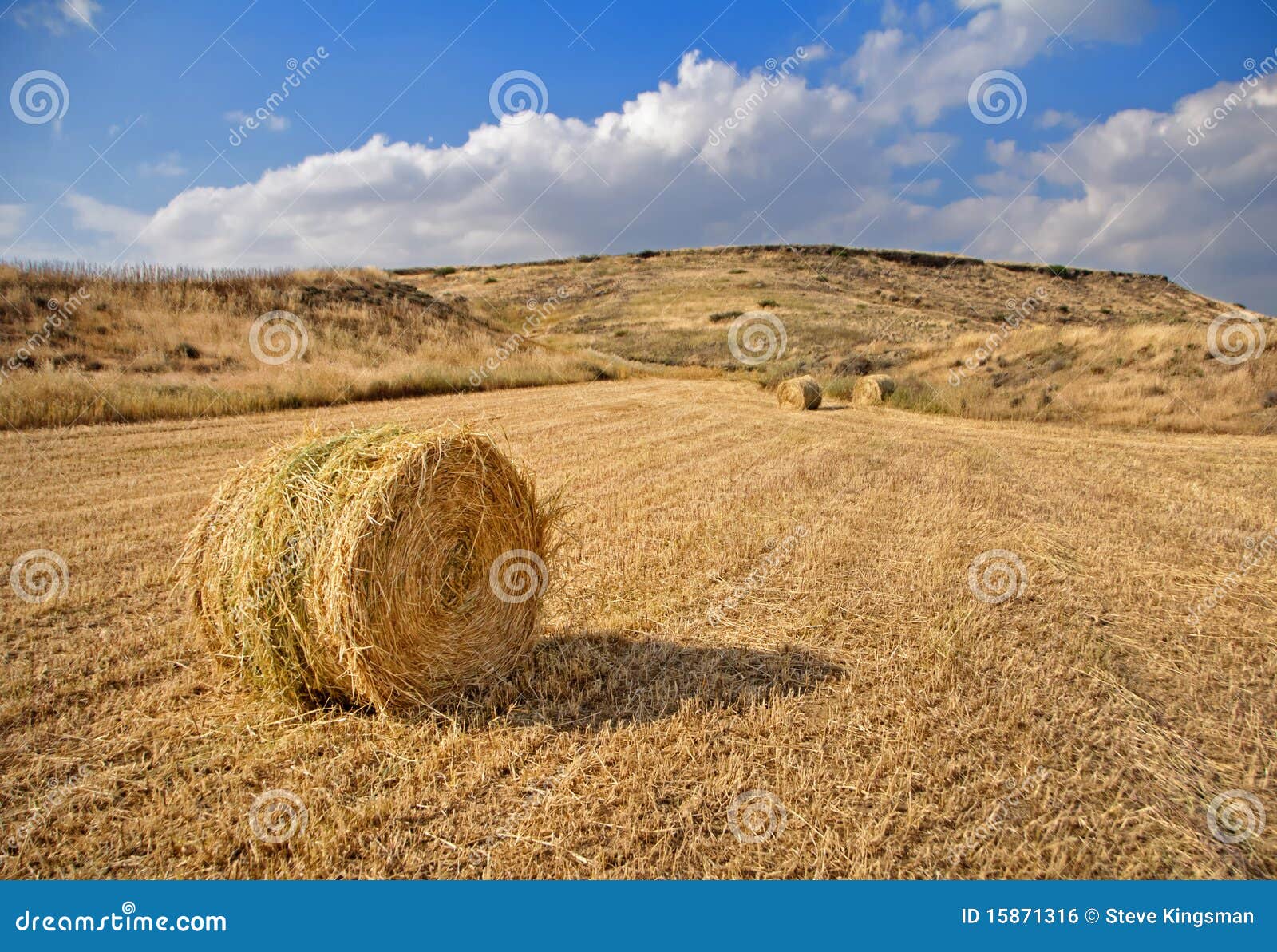 Hay Field stock photo. Image of clouds, roll, beautiful - 15871316