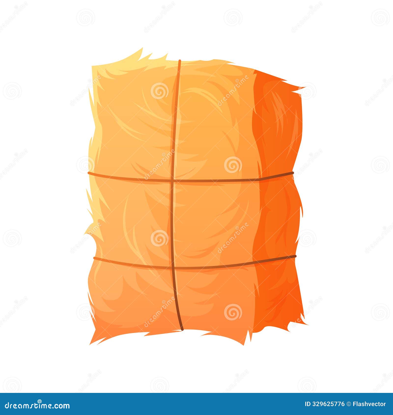 Hay Harvest in Rectangular Bundle with Ropes, Countryside Farm Agriculture Haystack Stock Vector ...