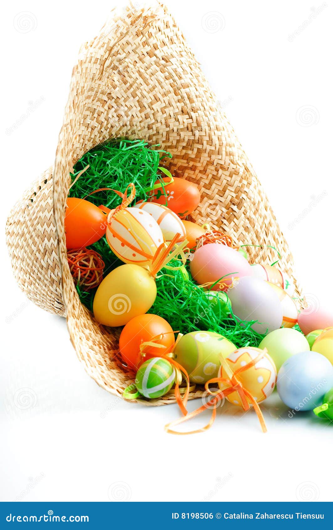 Hay Hat with eggs stock photo. Image of flower, full, grass - 8198506