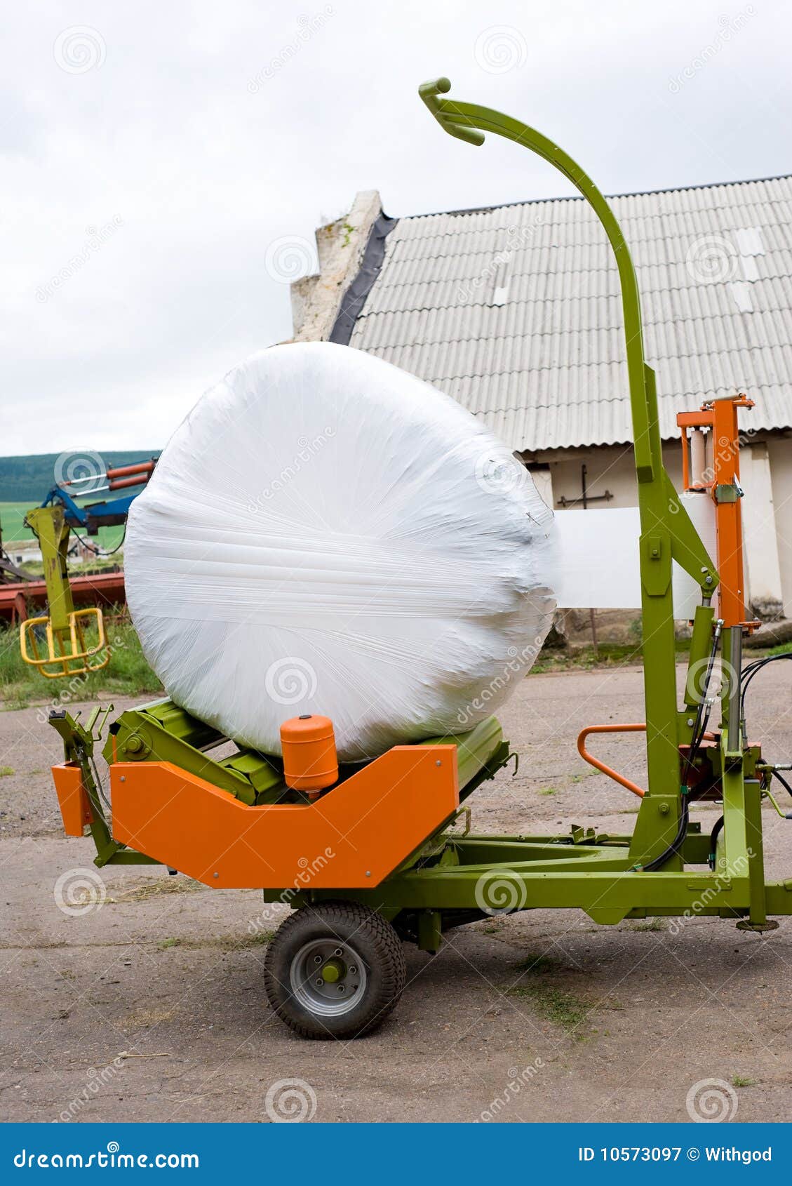 Hay packing machine stock image. Image of cover, packing - 10573097