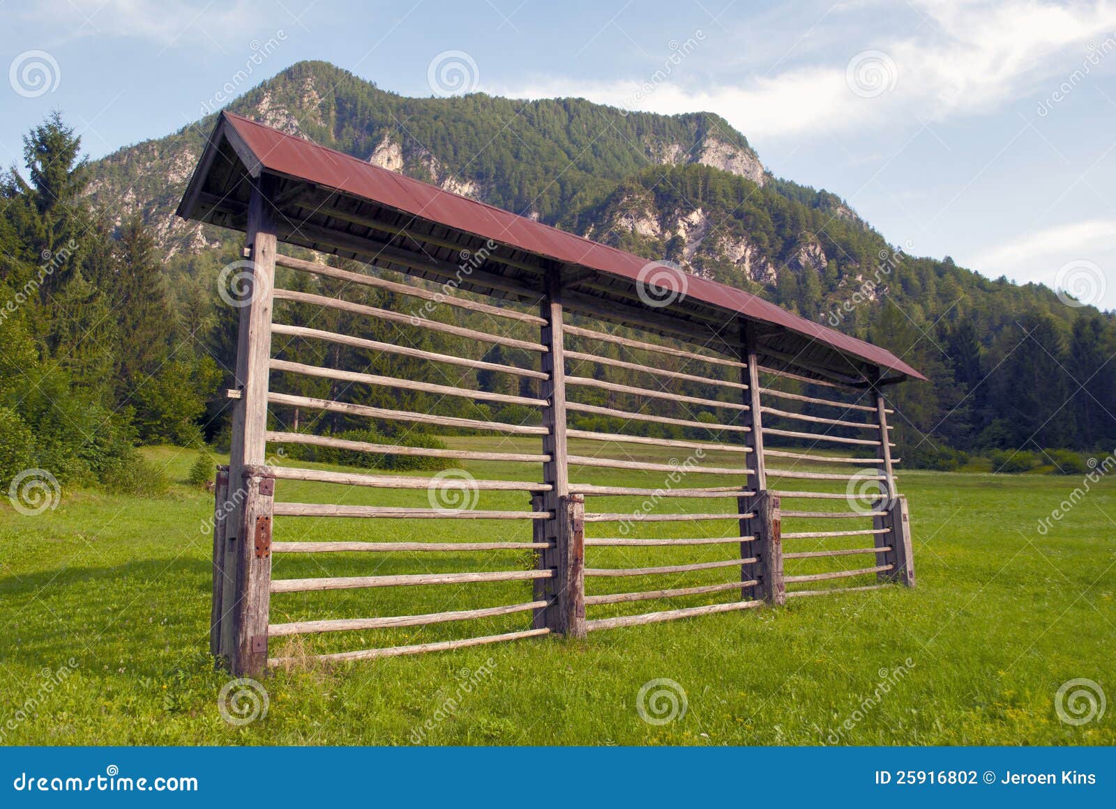 Hay Rack in Julian Alps - Slovenia Stock Photo - Image of meadow ...