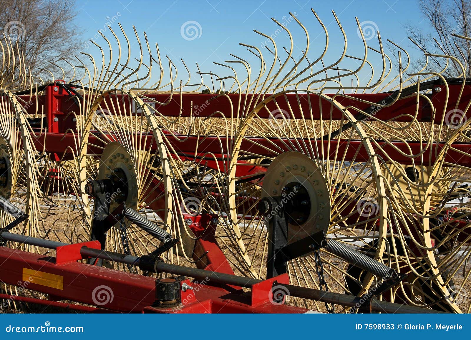 Hay Rake stock image. Image of agri, machine, yellow, equipment - 7598933