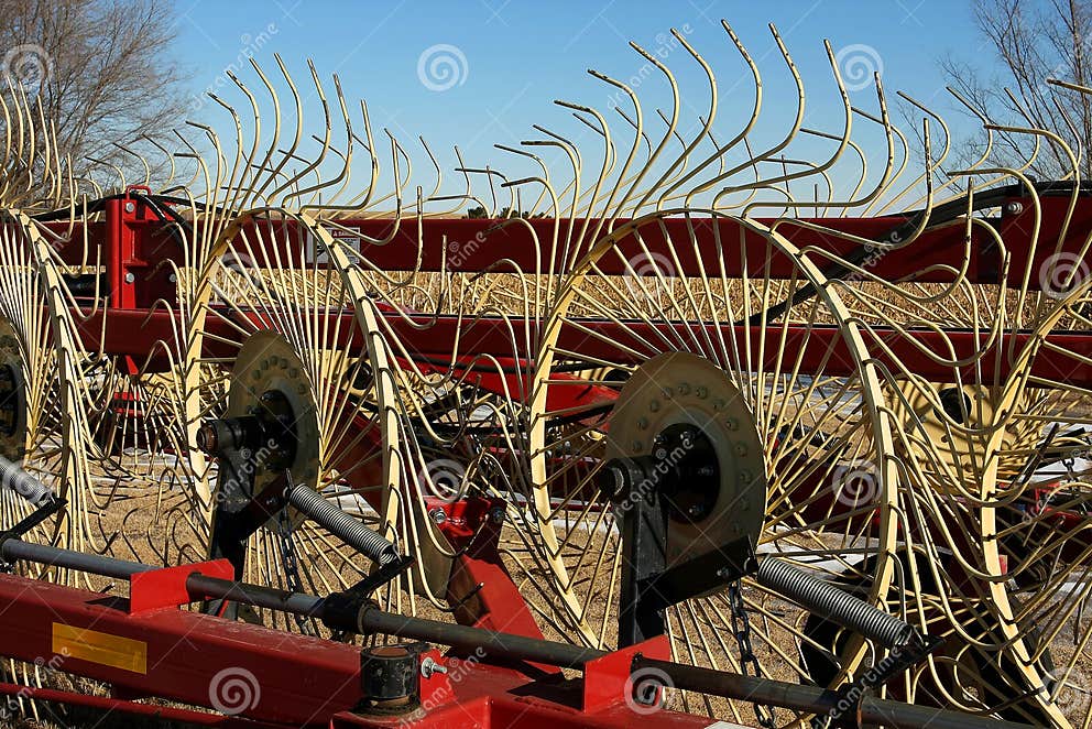 Hay Rake stock image. Image of agri, machine, yellow, equipment - 7598933