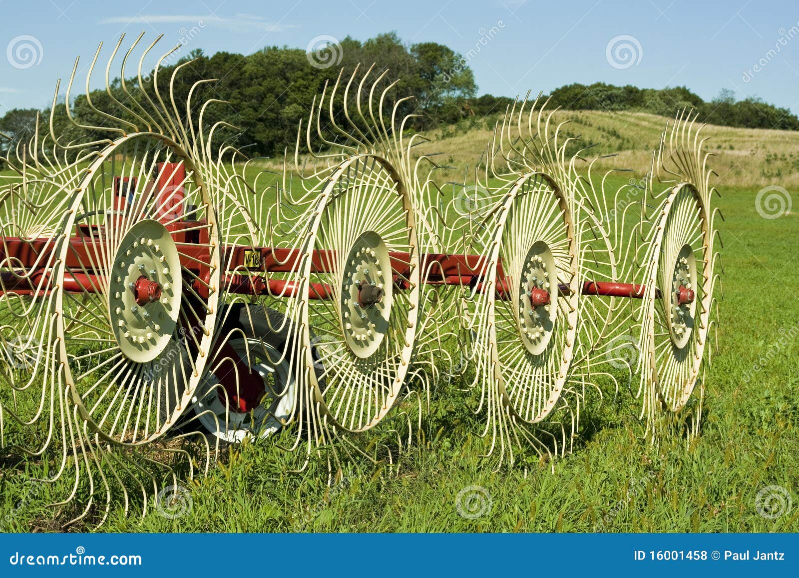 Hay rake in farmers field stock photo. Image of rake - 16001458