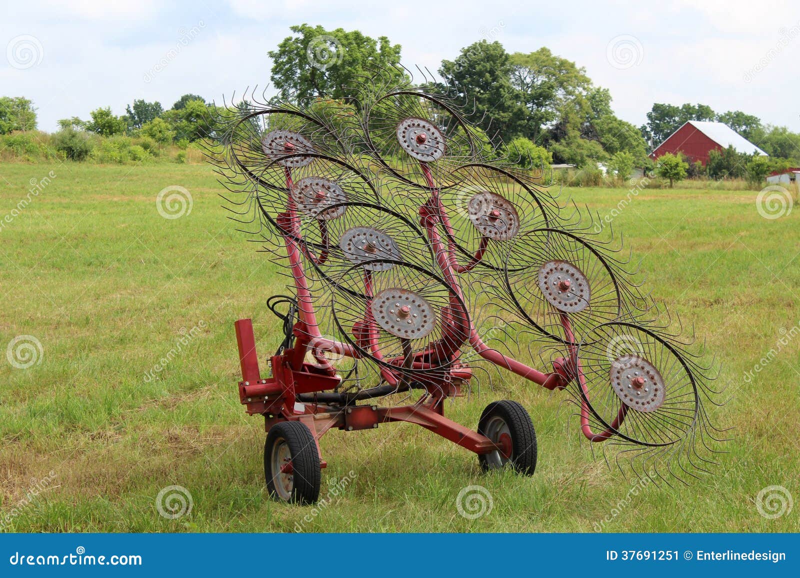 Hay Rake in Field stock image. Image of harvest, agriculture - 37691251