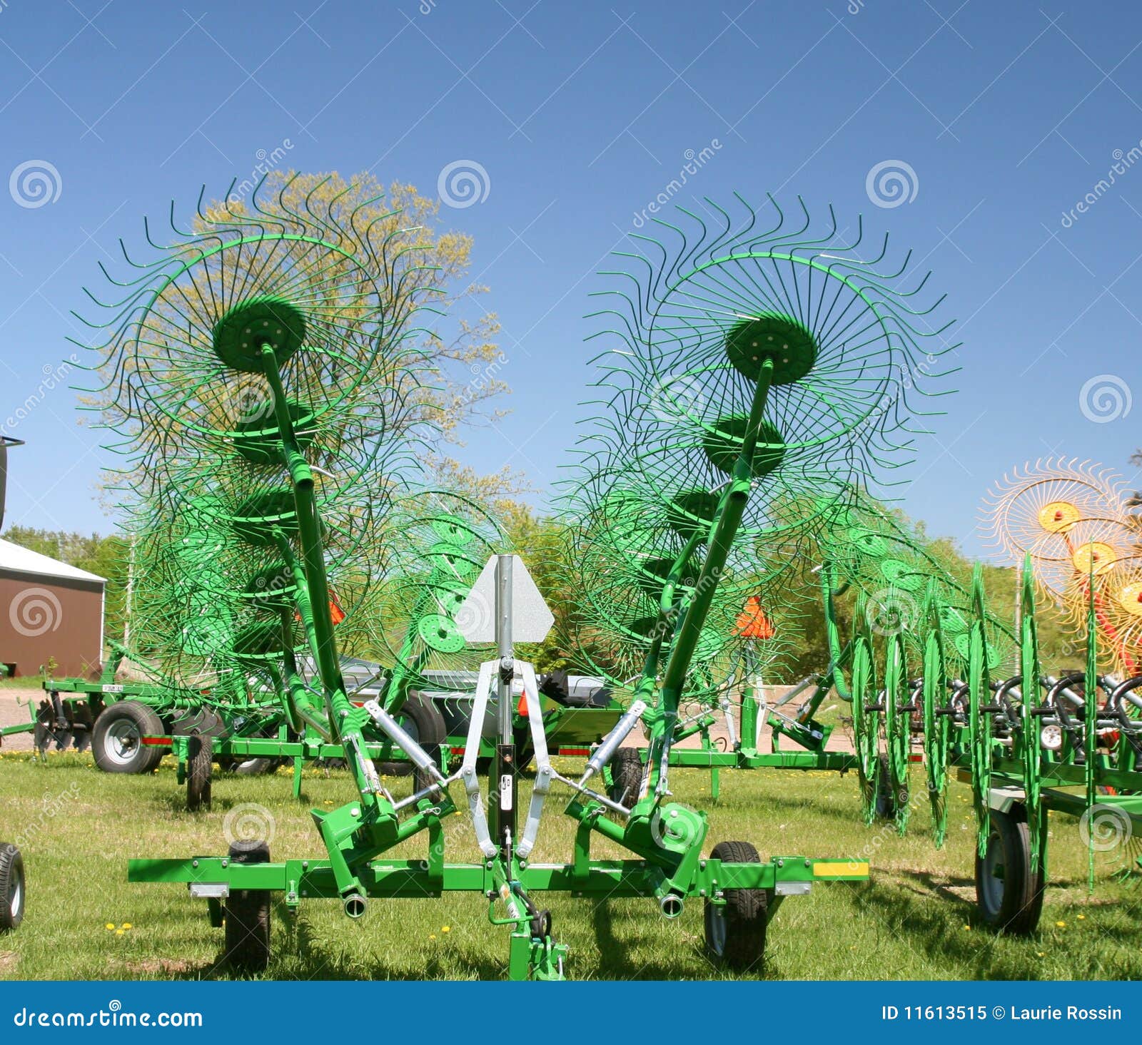 Hay rake machinery stock image. Image of iron, farmer - 11613515