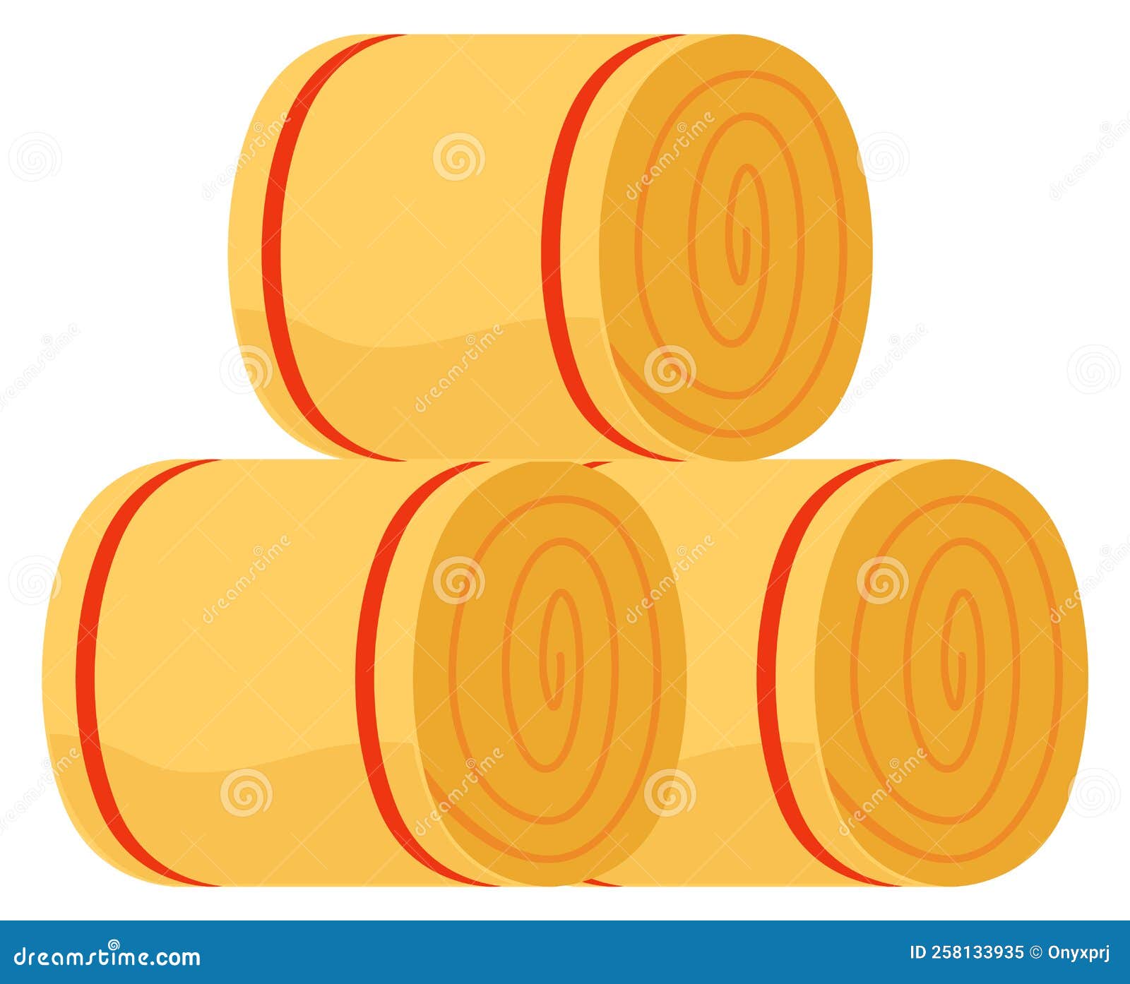 Haystack Isolated On White Background. Flat Vector Illustration Dried Haystack With Fork ...