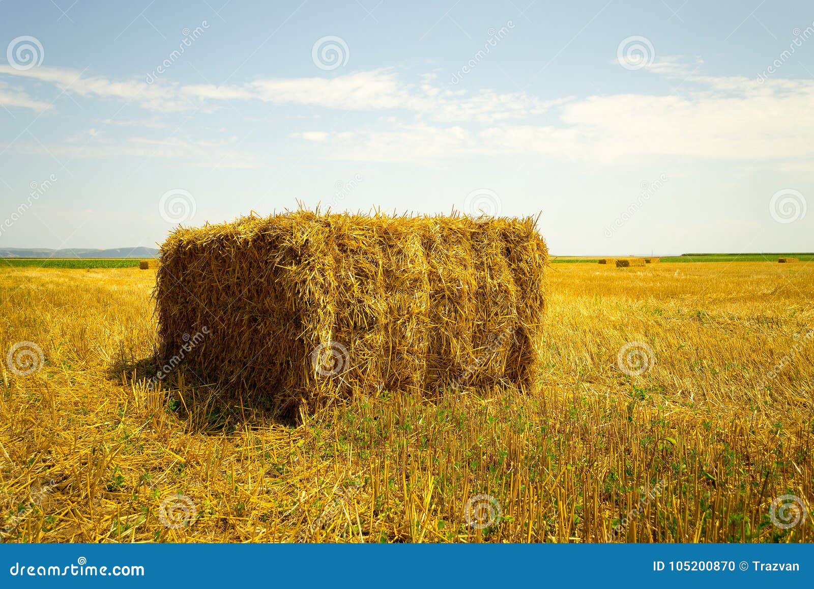 Hay Stack on the Agriculture Field - Landscape View Stock Photo - Image ...
