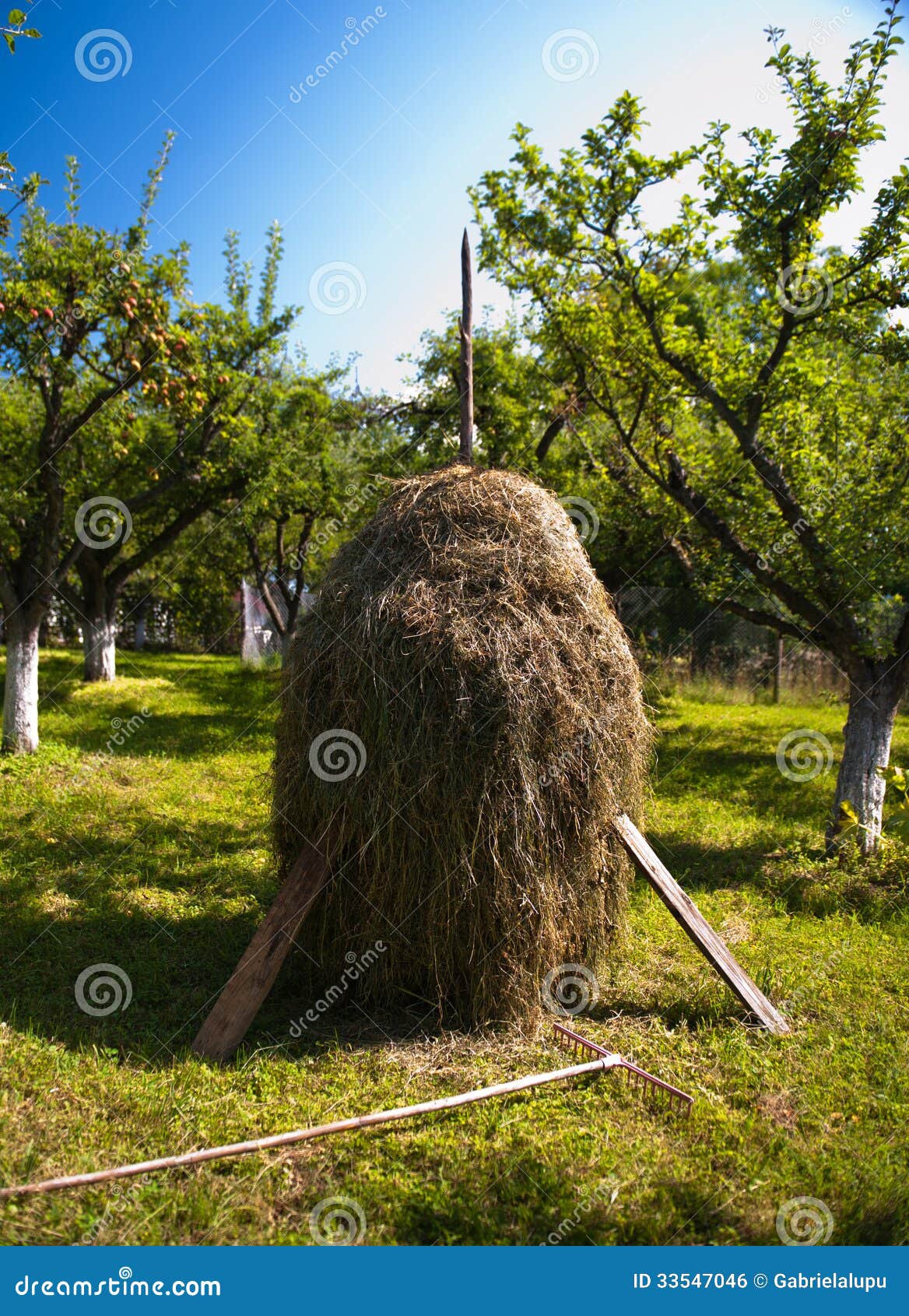 Hay stack stock photo. Image of pasture, countryside - 33547046
