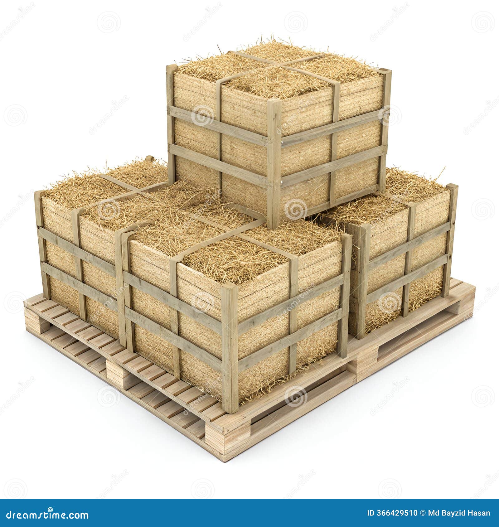 Hay Stacks Cubes Package Isolated On Transparent Background Royalty ...