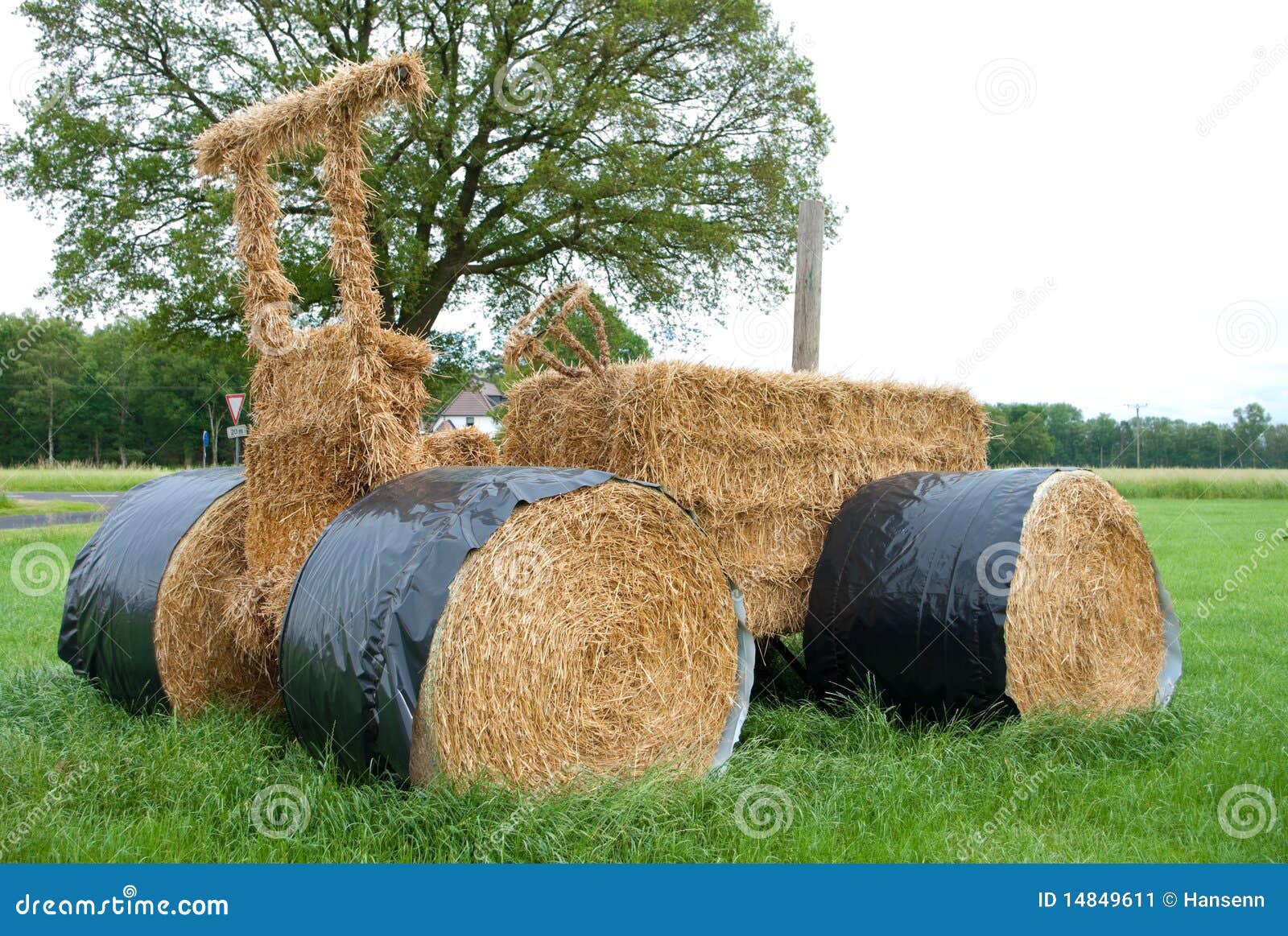 Hay tractor stock image. Image of landscape, countryside - 14849611