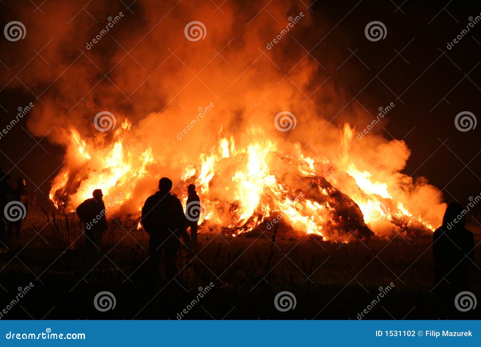 Hay under fire stock photo. Image of fireman, brigade - 1531102