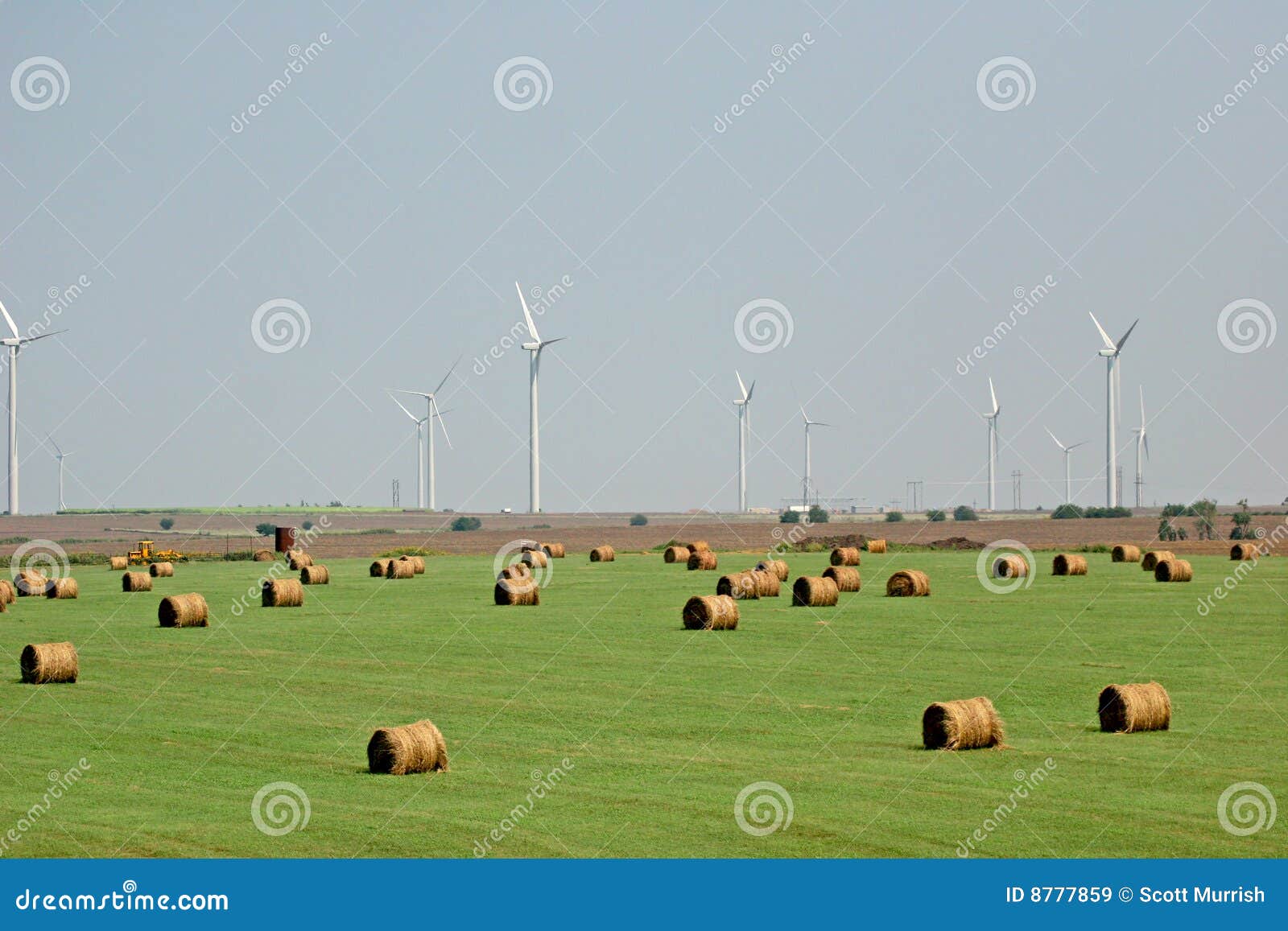 Hay and wind farm stock image. Image of grass, alternative - 8777859