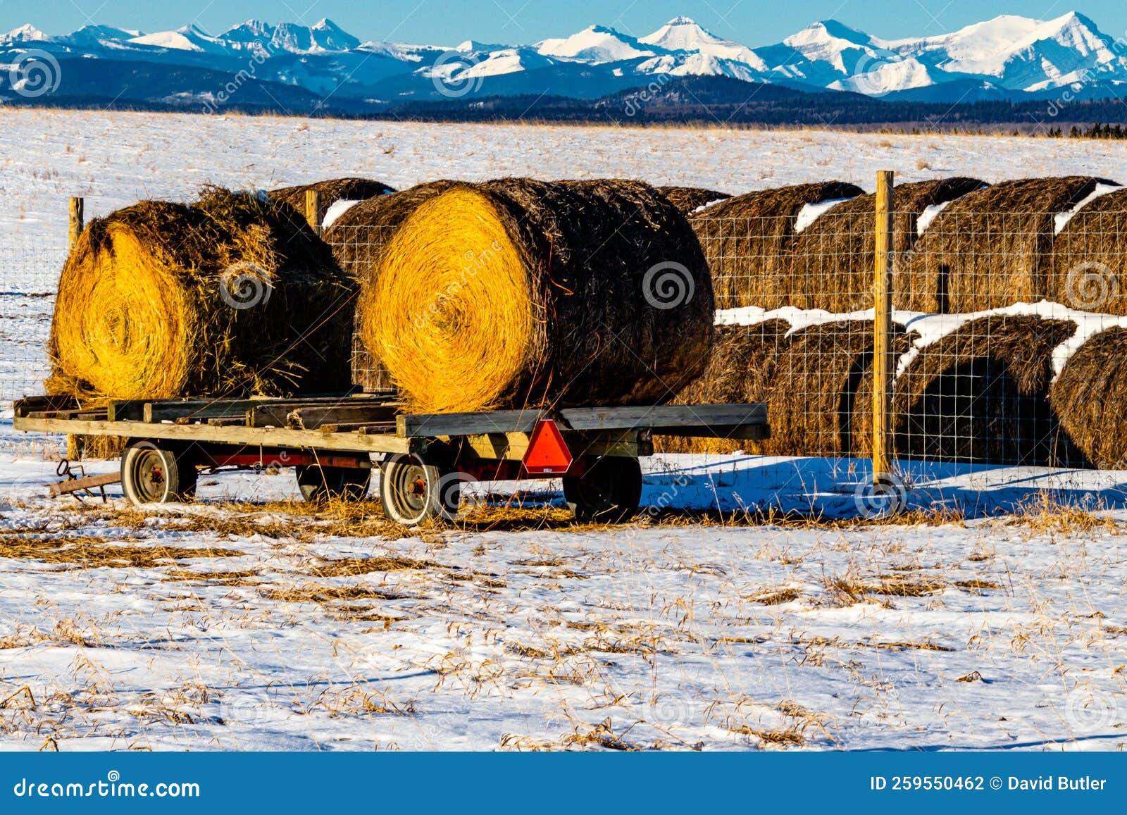 Hay and Wood Staging Area. Springbank, Alberta, Canada Stock Photo ...