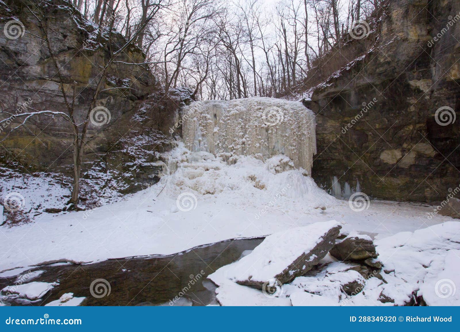 Hayden Run Falls Park in Winter, Columbus, Ohio Stock Photo - Image of ...