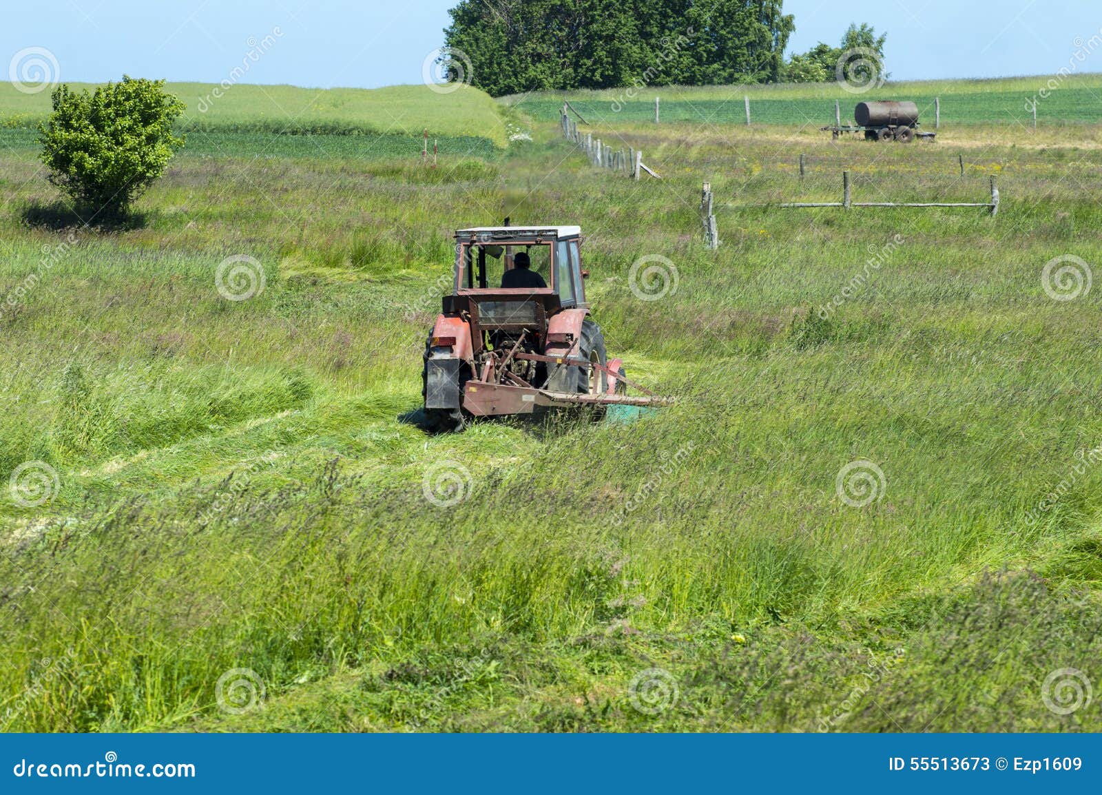 Haymaking stock image. Image of vehicle, steppe, tractor - 55513673