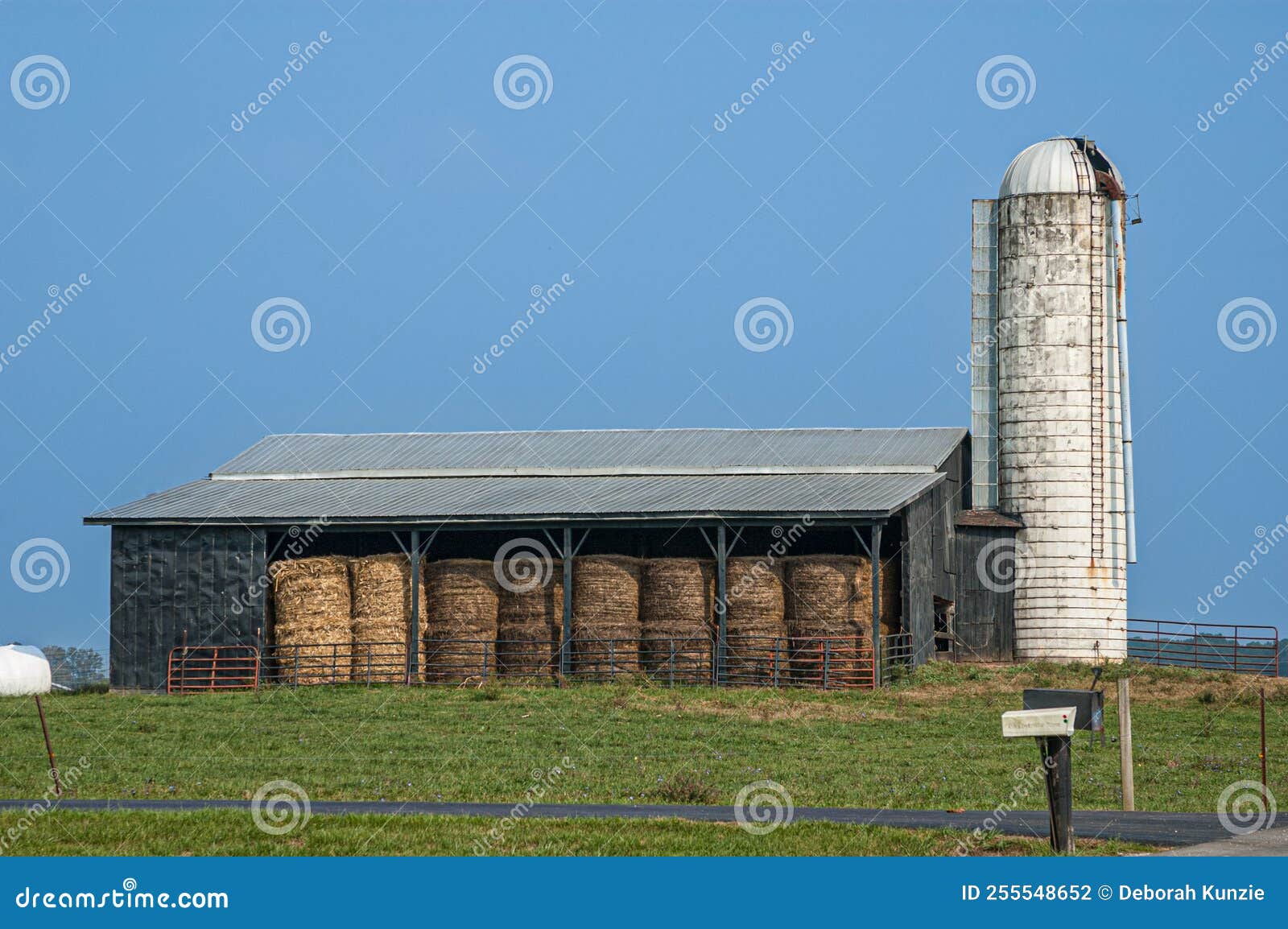 Hayrolls Stacked Inside the Barn Stock Photo - Image of kentucky ...