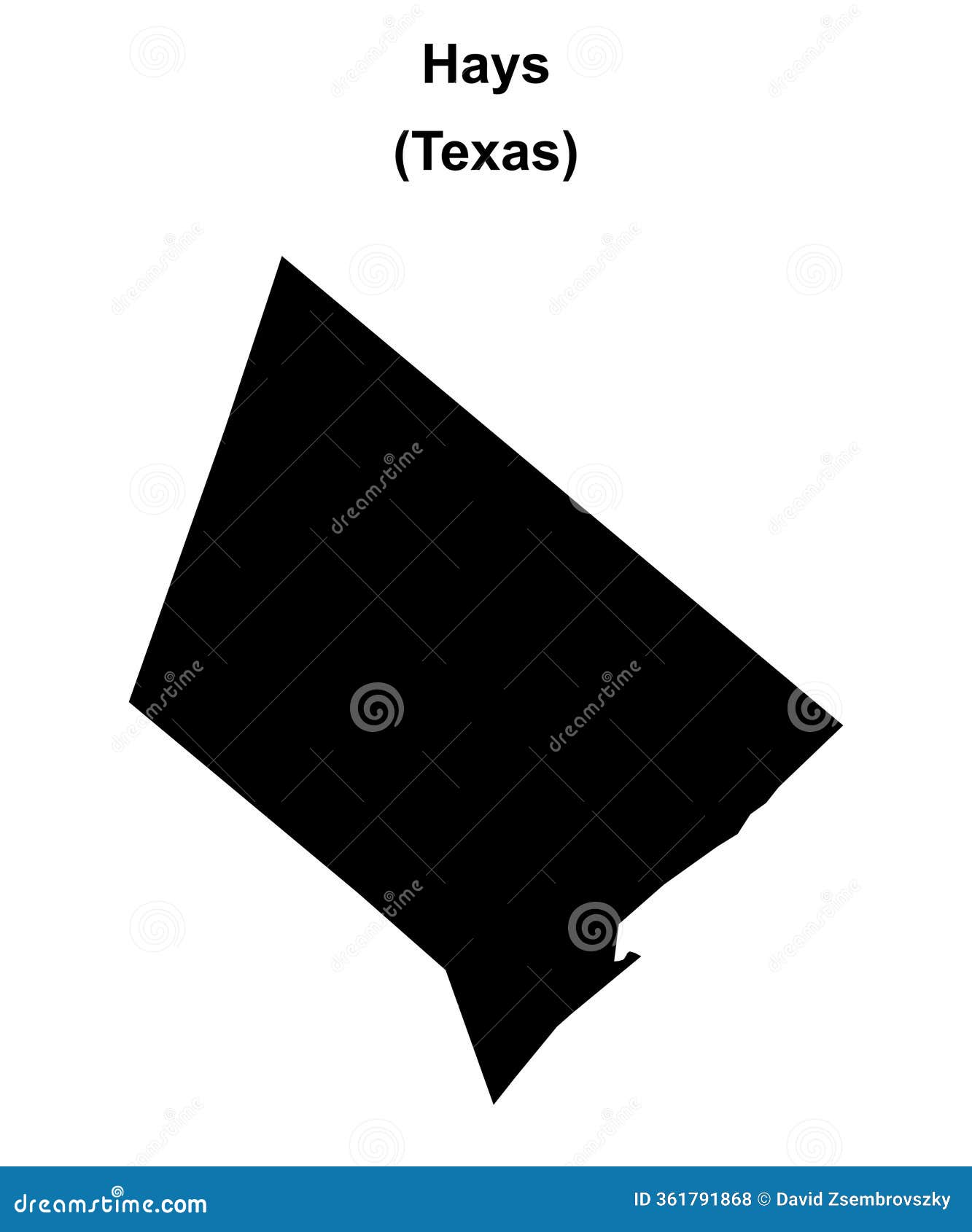 Map Of Hays County In Texas State On White Background. Single County ...