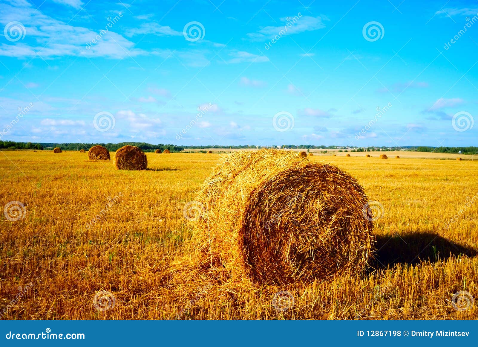 Haystack stock photo. Image of straw, horizon, landscape - 12867198