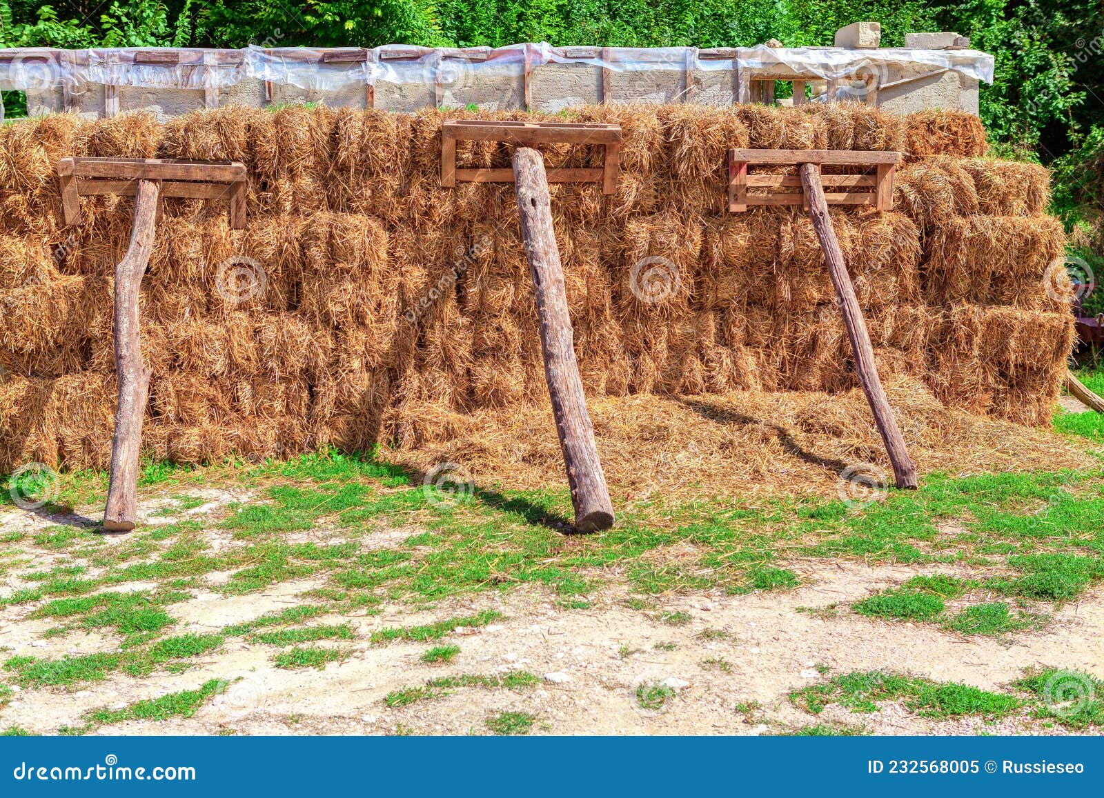 Haystack in the Barn stock image. Image of barley, building - 232568005