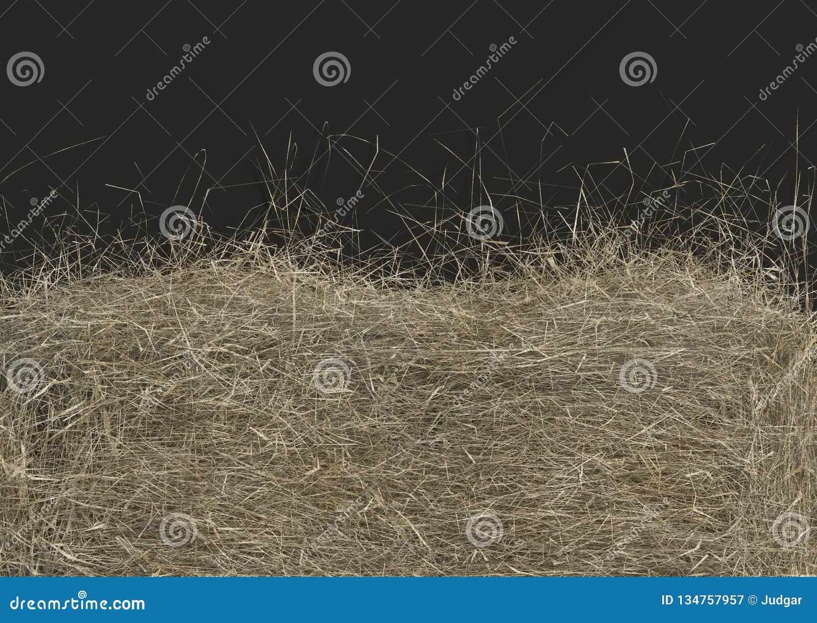 Haystack Closeup Isolated on Black Background with Copy Space. Top View ...