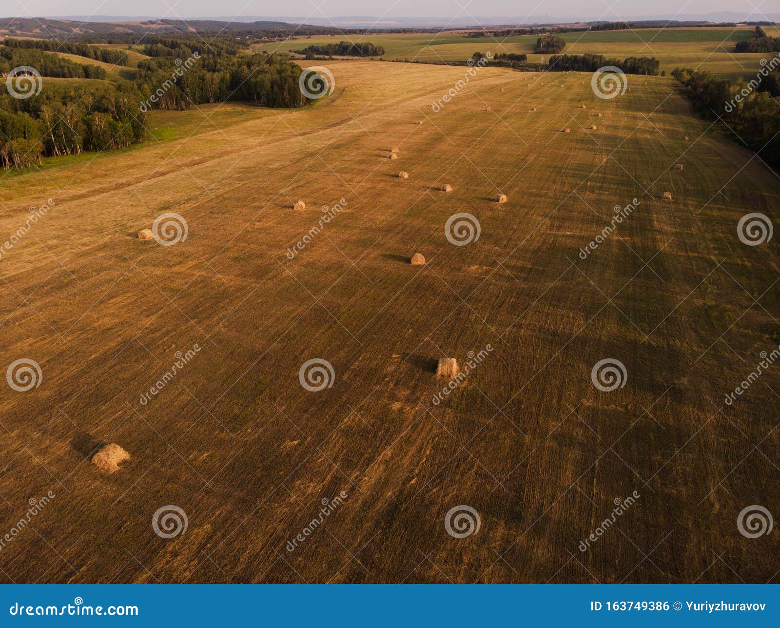 Haystack on Field. Aerial View from Drone Stock Photo - Image of crop ...