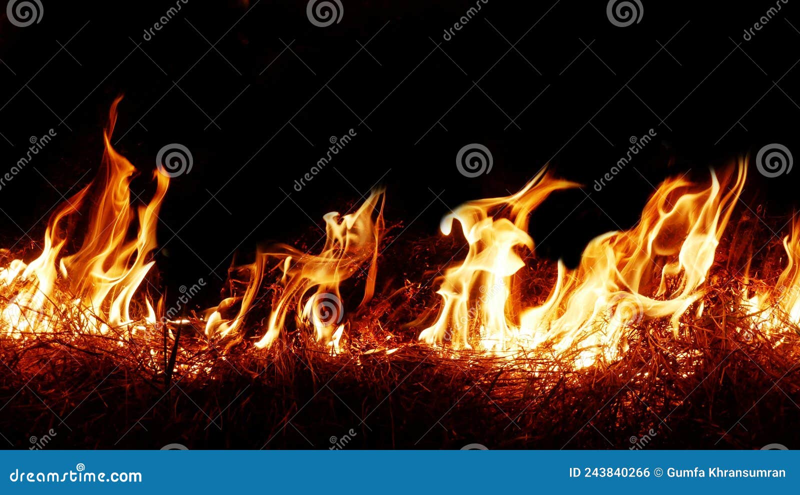 Haystack Fires at Night in Arid Areas . Stock Photo - Image of disaster ...