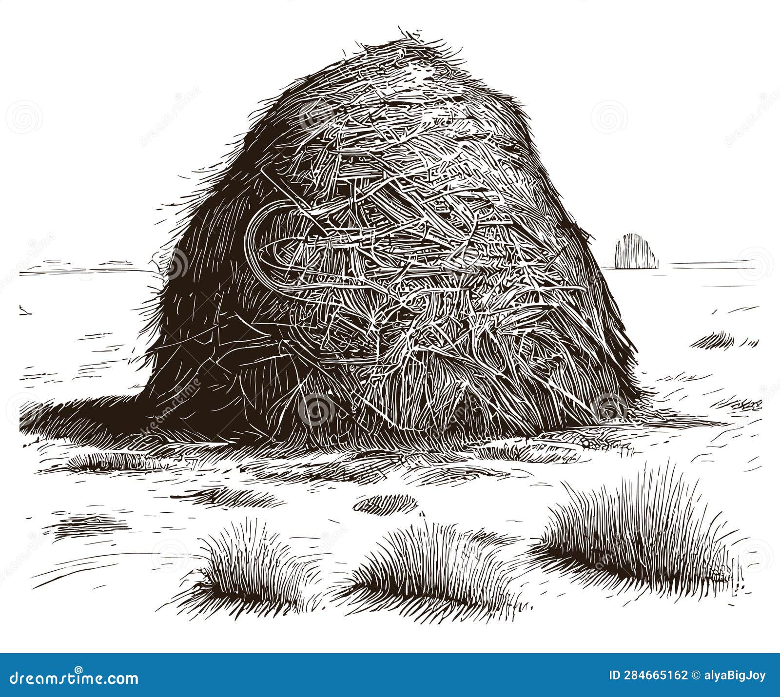 Haystack Hand Drawn Sketch in Graphic Vector Illustration Stock Photo ...