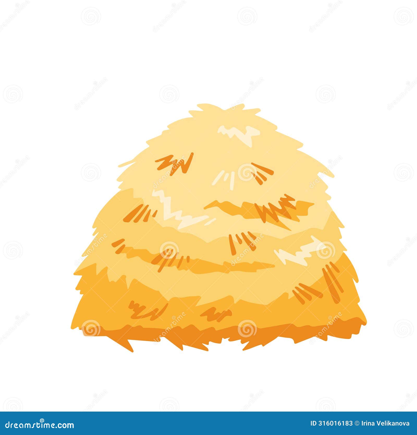 Haystack with Hay Colored Cartoon Symbol. Vector Illustration Stock ...