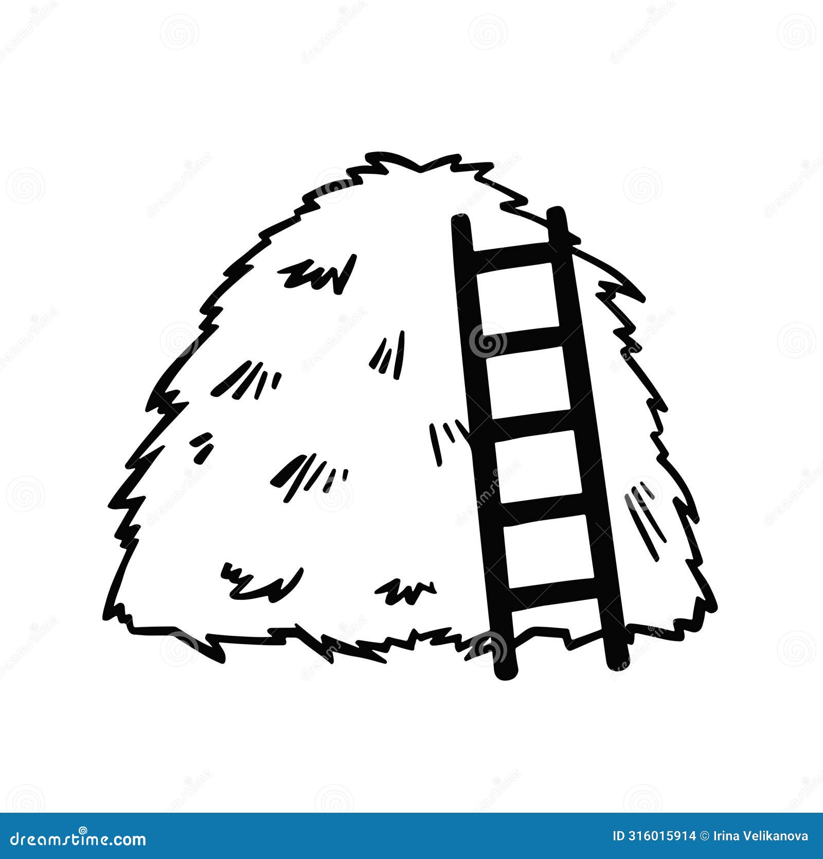 Haystack and Ladder Outline Symbol. Vector Illustration Stock Vector ...
