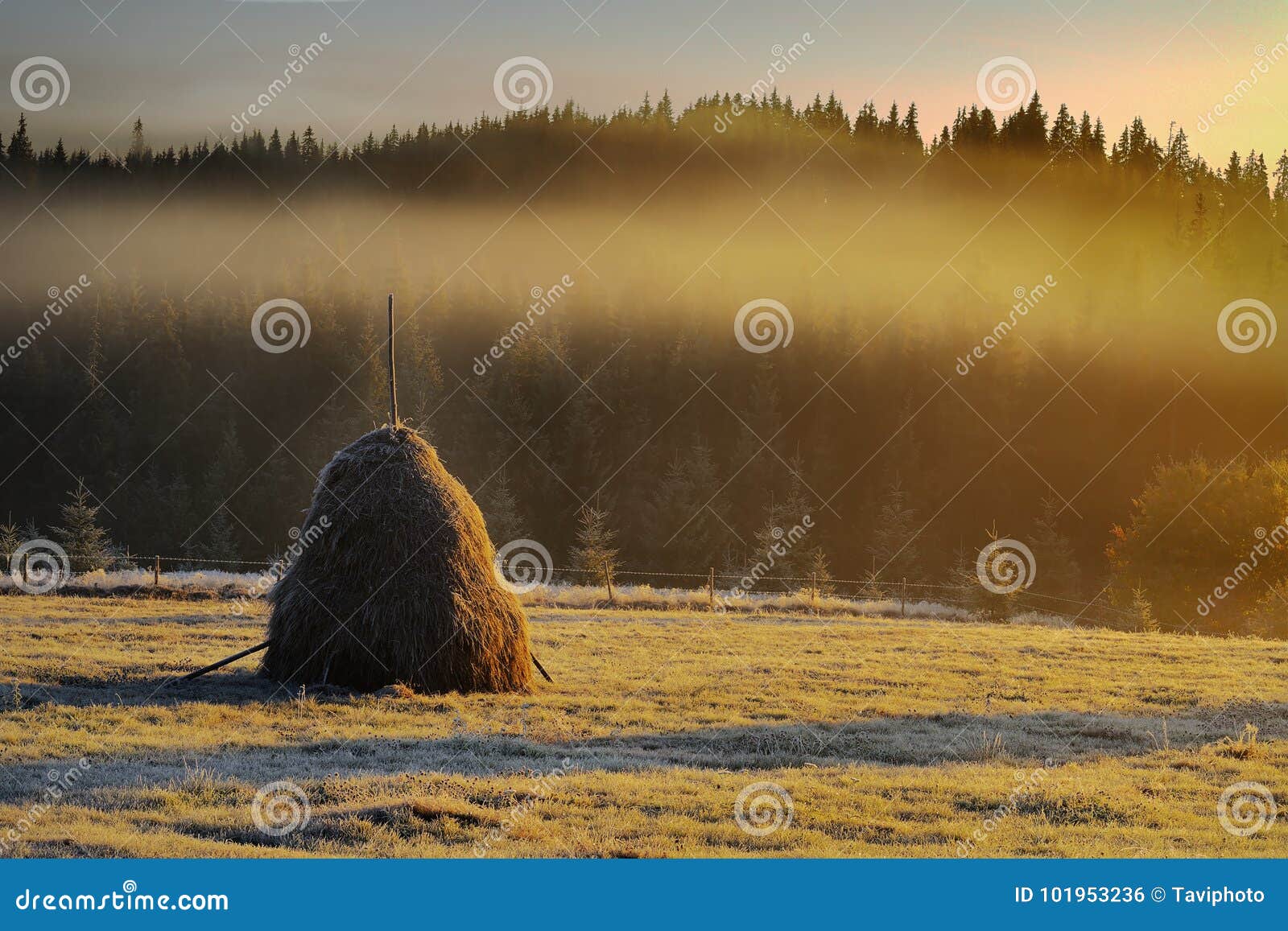 Haystack in Mountain Rural Area Stock Photo - Image of environment ...