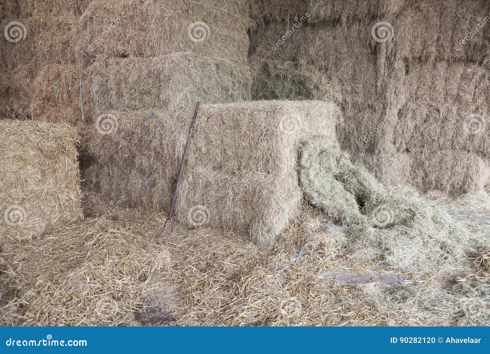 Haystack and Pitch Fork on Farm Stock Photo - Image of crop, farm: 90282120