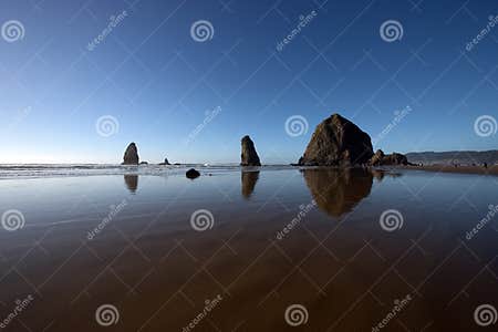 Haystack Rock. stock photo. Image of monolith, rock, coast - 80792