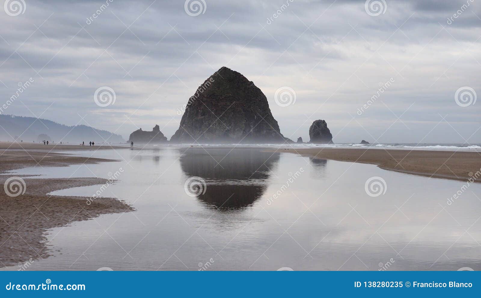 Haystack Rock on Cannon Beach, Oregon. Stock Image - Image of geology ...