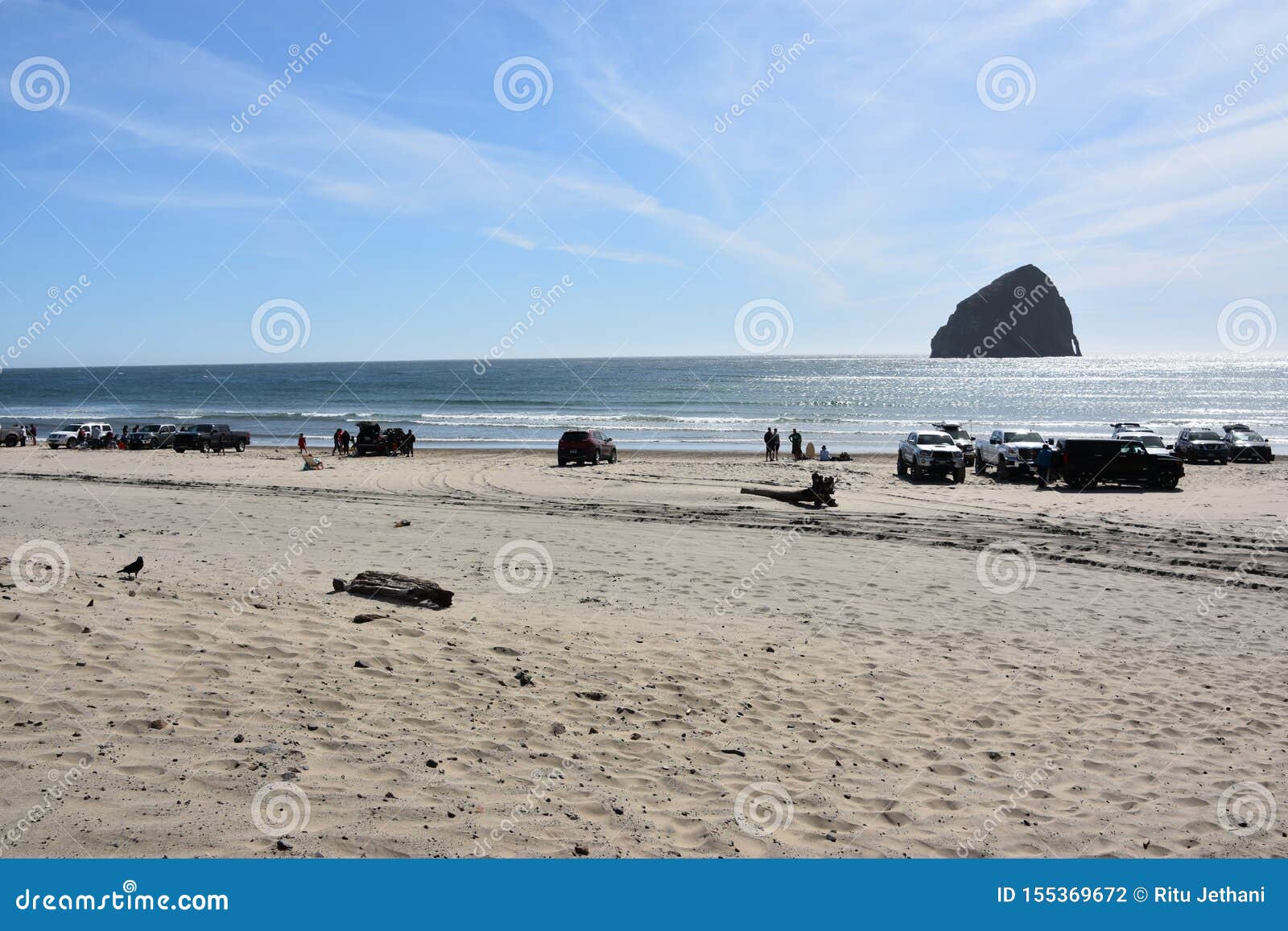 Haystack Rock at Cape Kiwanda in Pacific City, Oregon Stock Photo ...