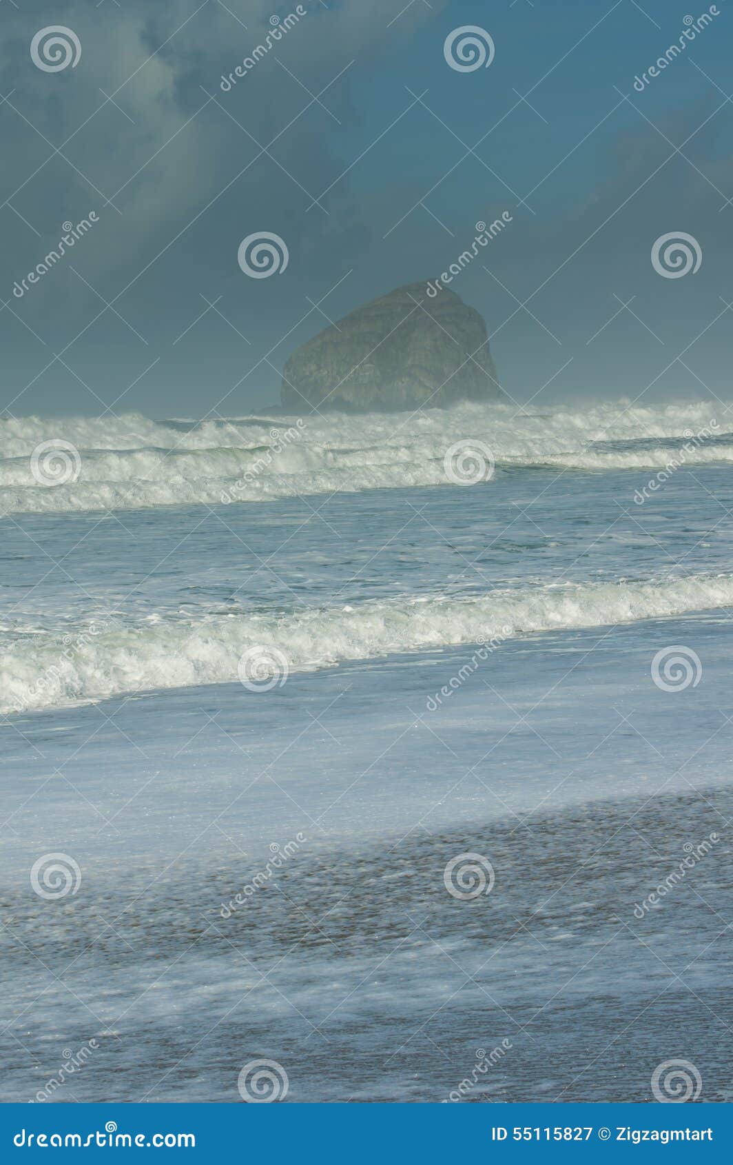 Haystack Rock at Pacific City Stock Image - Image of rocky, landscape ...