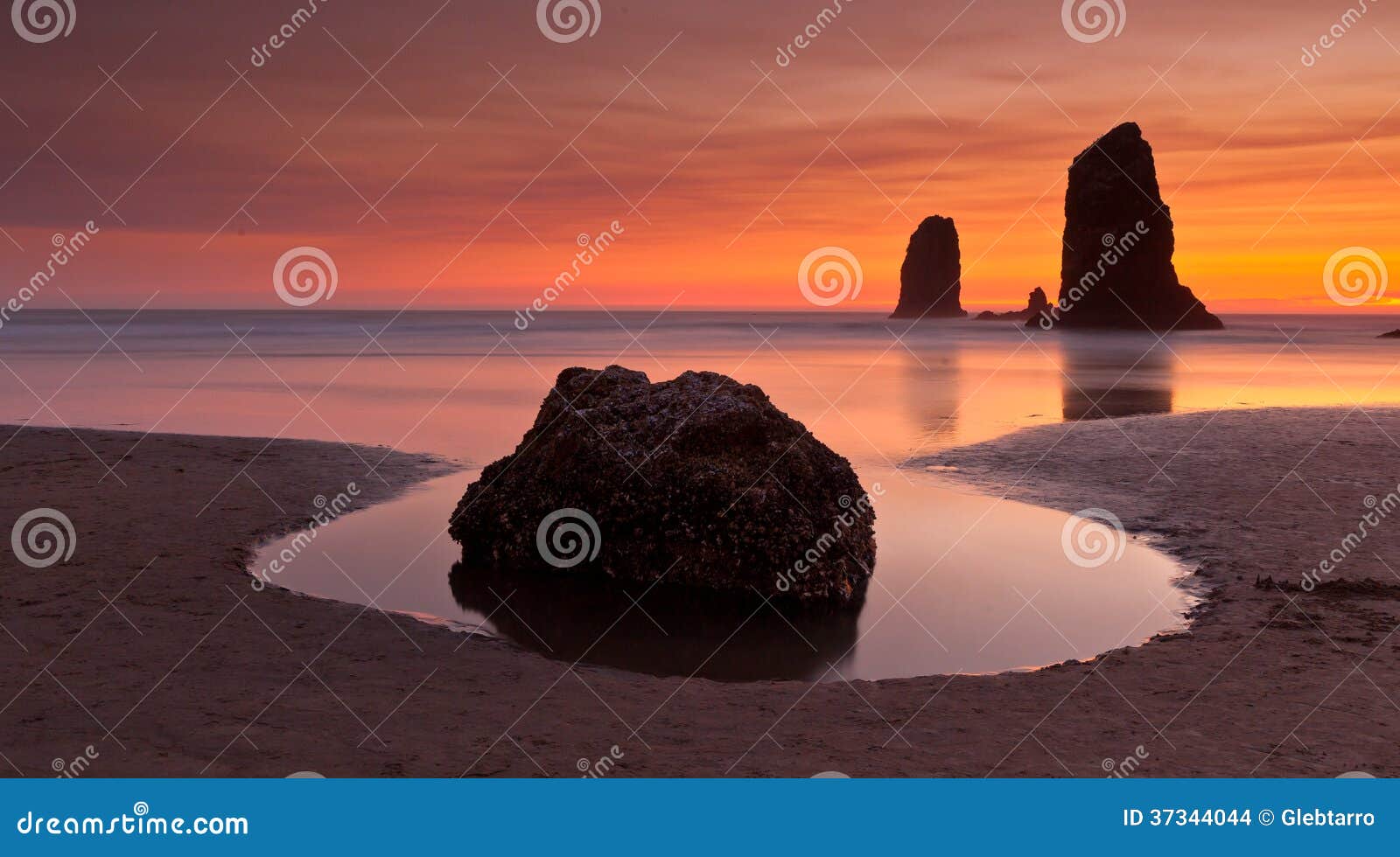 Haystack Rock stock photo. Image of cannon, sand, haystack - 37344044