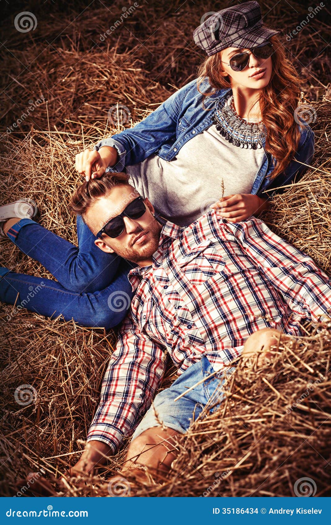 Haystack romance stock photo. Image of female, girlfriend - 35186434