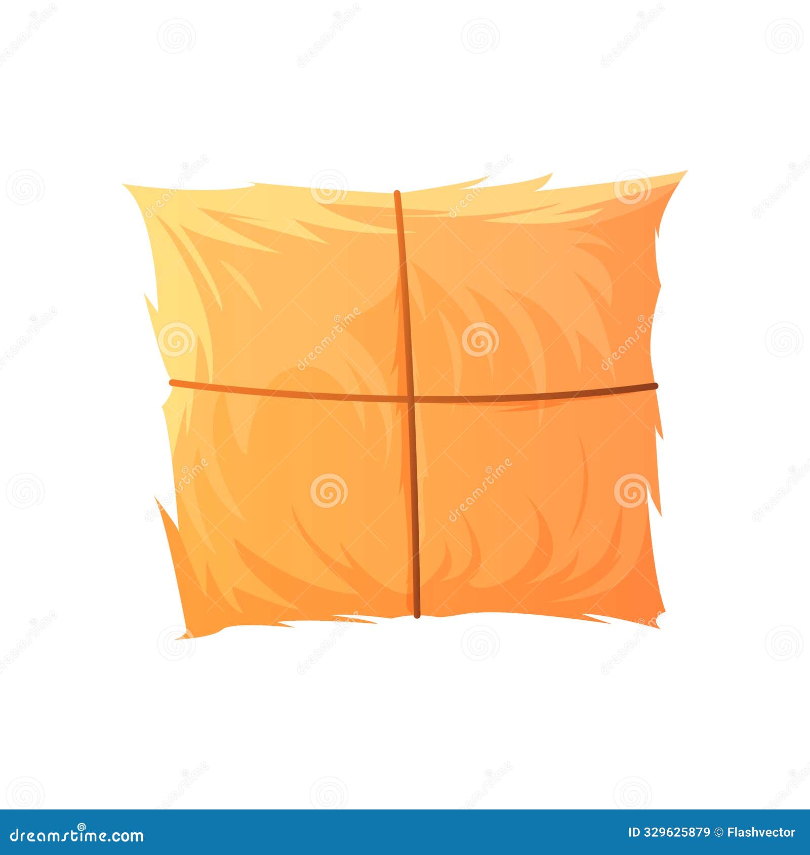 Square Haystack. Yellow Bandaged Roll Of Grass Compact Hayloft Cartoon Vector | CartoonDealer ...