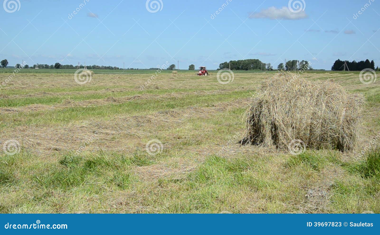 Haystack tractor work stock video. Video of prepare, blur - 39697823