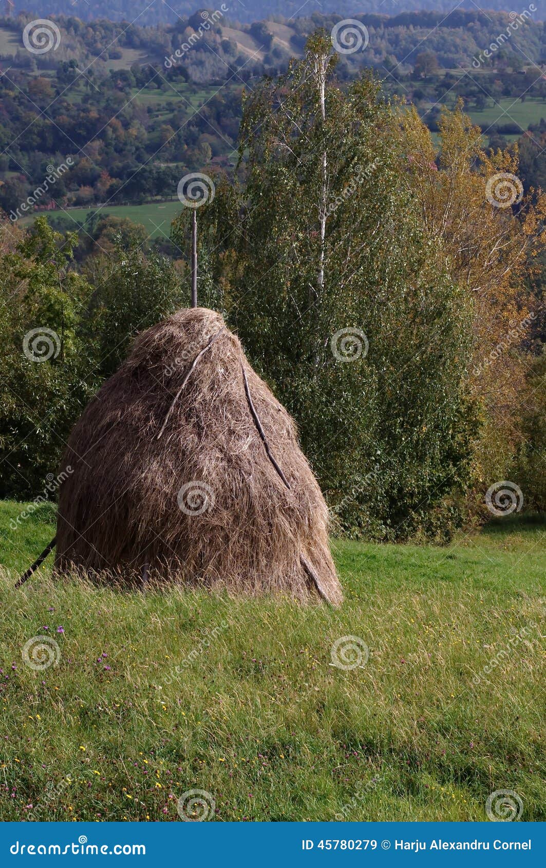 Haystack stock image. Image of autumn, mountain, enclosure - 45780279