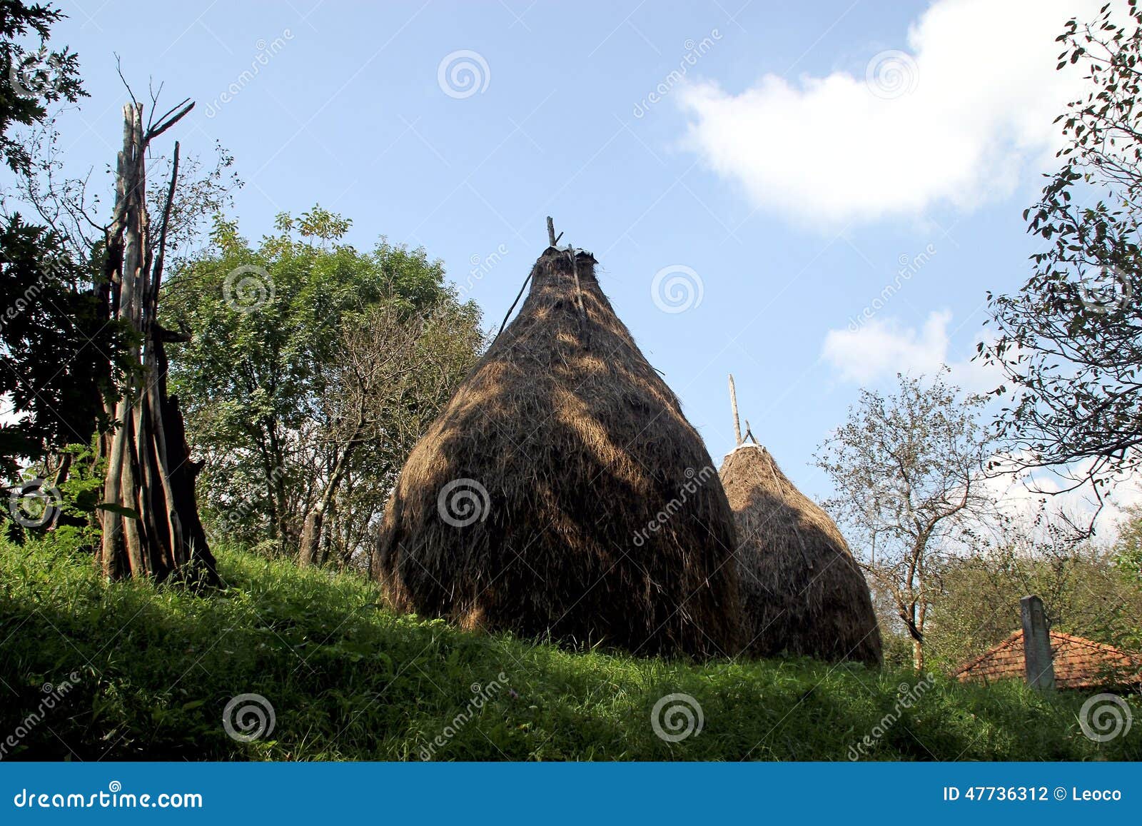 Haystacks stock photo. Image of village, haystack, scenery - 47736312