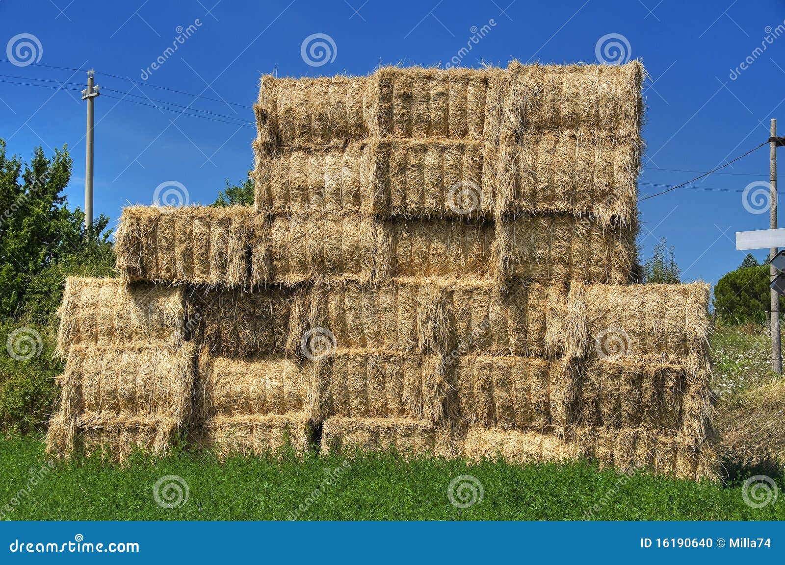 Haystacks bales. stock photo. Image of detail, countryside - 16190640
