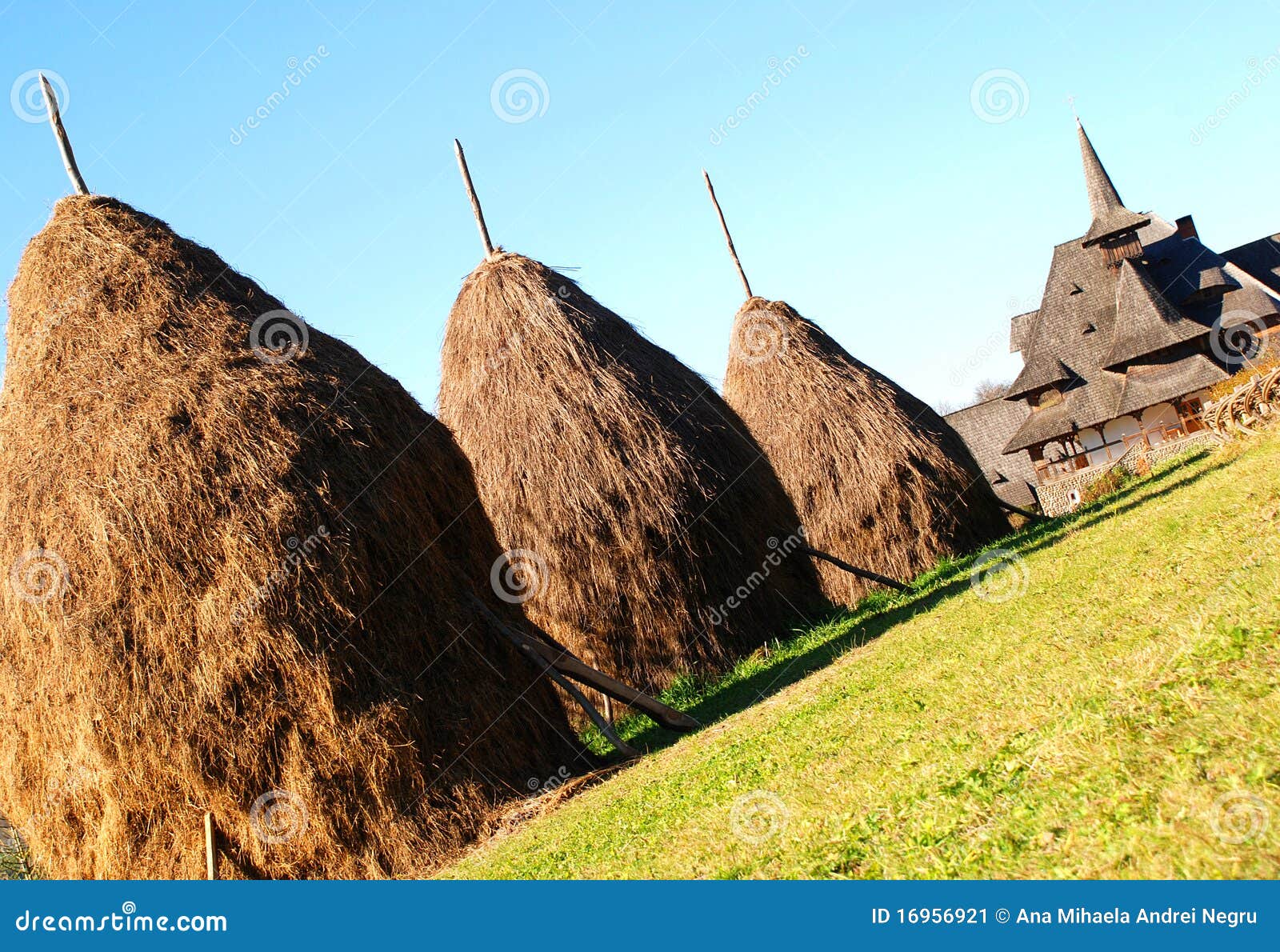 Haystacks Near Barsana Monastery Stock Image - Image of haystack ...