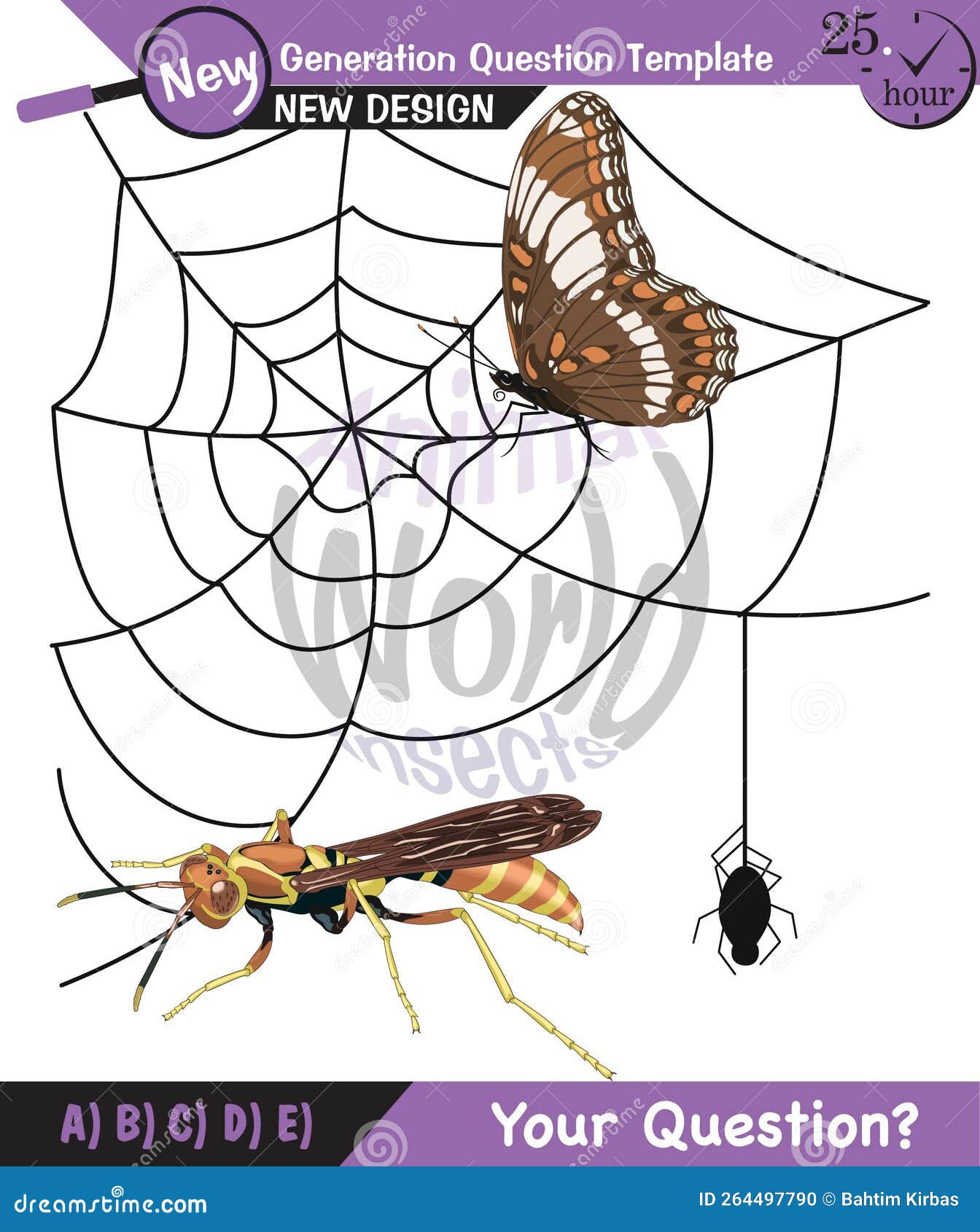 Animal World, Insects, Vector, Eps, New Generation Question Template ...